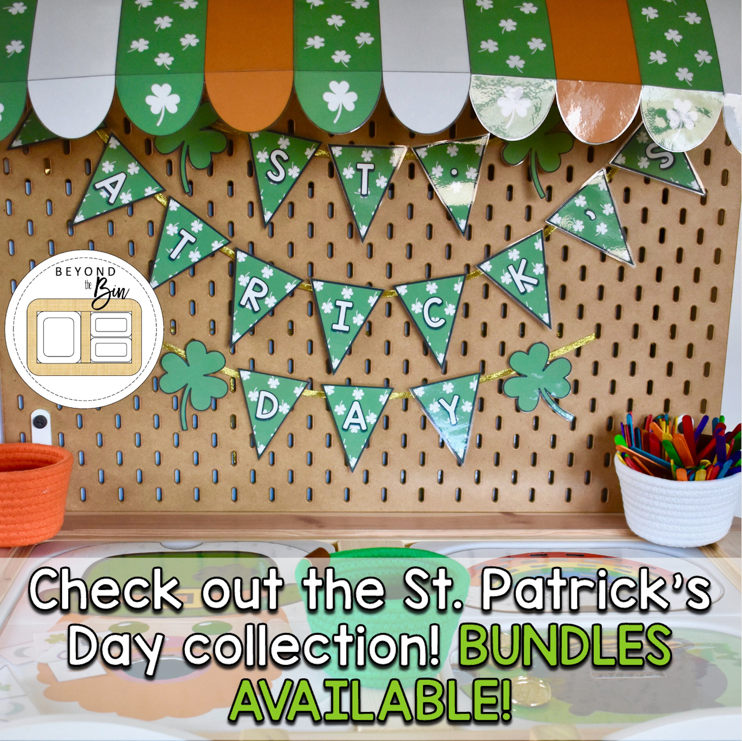 Pipe Cleaner Rainbow: Saint Patrick's Day Trofast Bin Inserts for ...