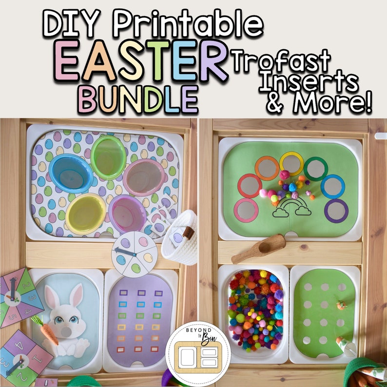 BUNDLE: Easter Trofast Inserts, Awning, Pennants for IKEA Flisat Table ...