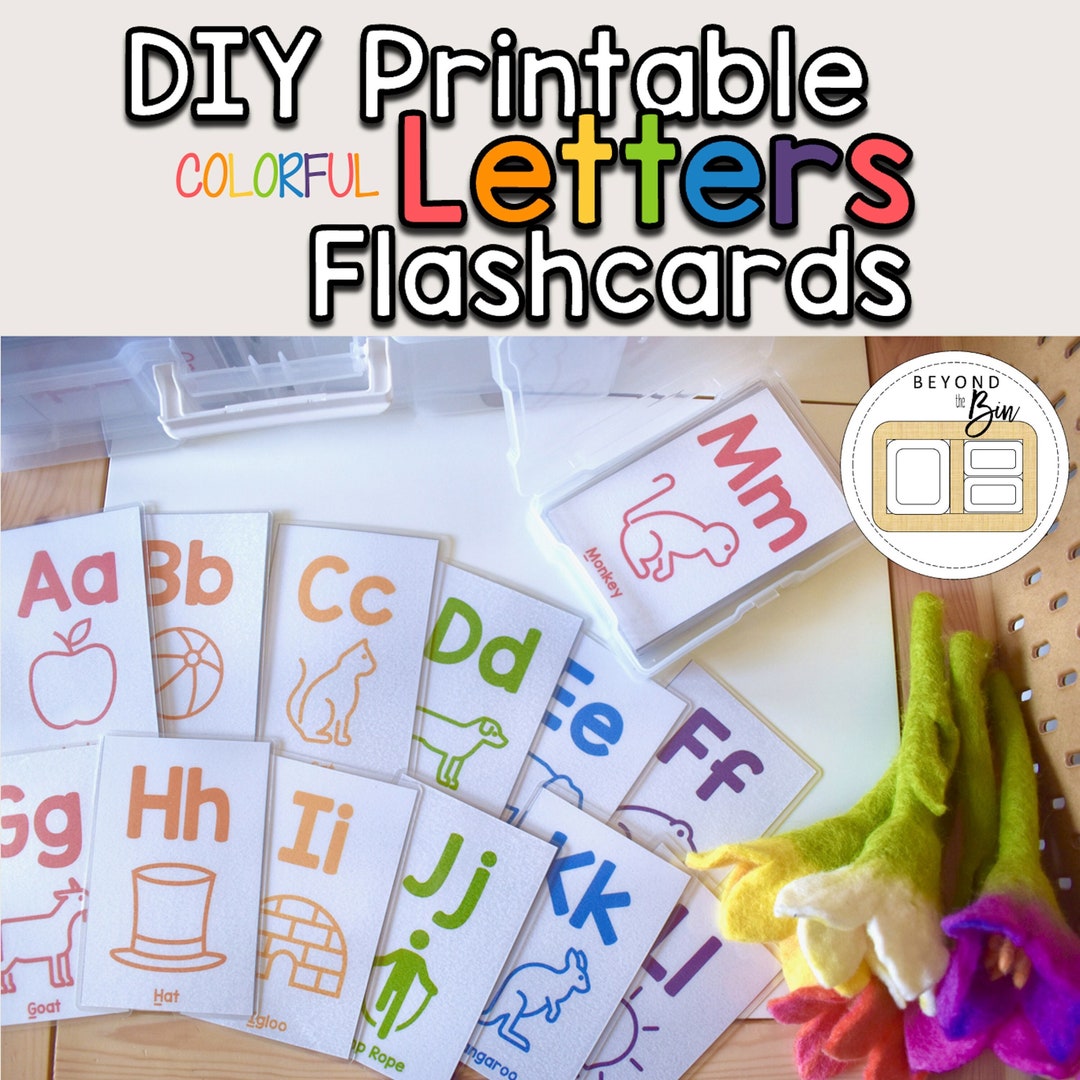 DIY Printable Colorful Alphabet Letter Flashcards Digital Download ...