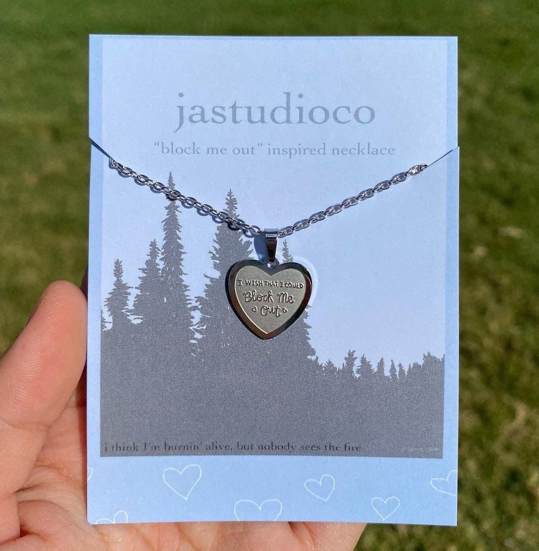 Block Me Out Heart Necklace - Etsy
