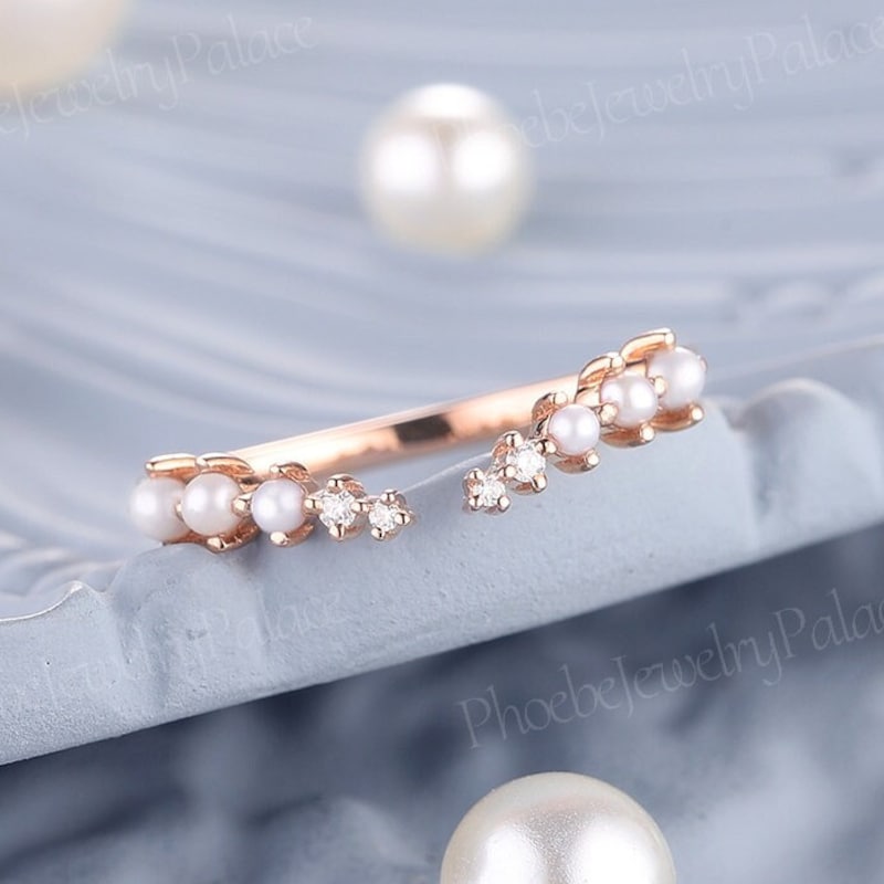 Pearl Wishbone Rings - Etsy