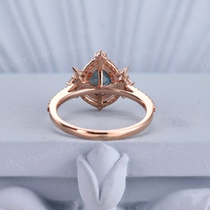 Vintage Alexandrite and Pearl Engagement Ring Delicate Pear Alexandrite ...