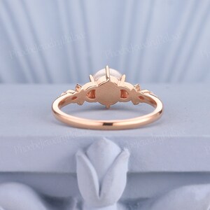 Art Deco Akoya Pearl&opal Engagement Ring Vintage Solid Gold Diamond ...