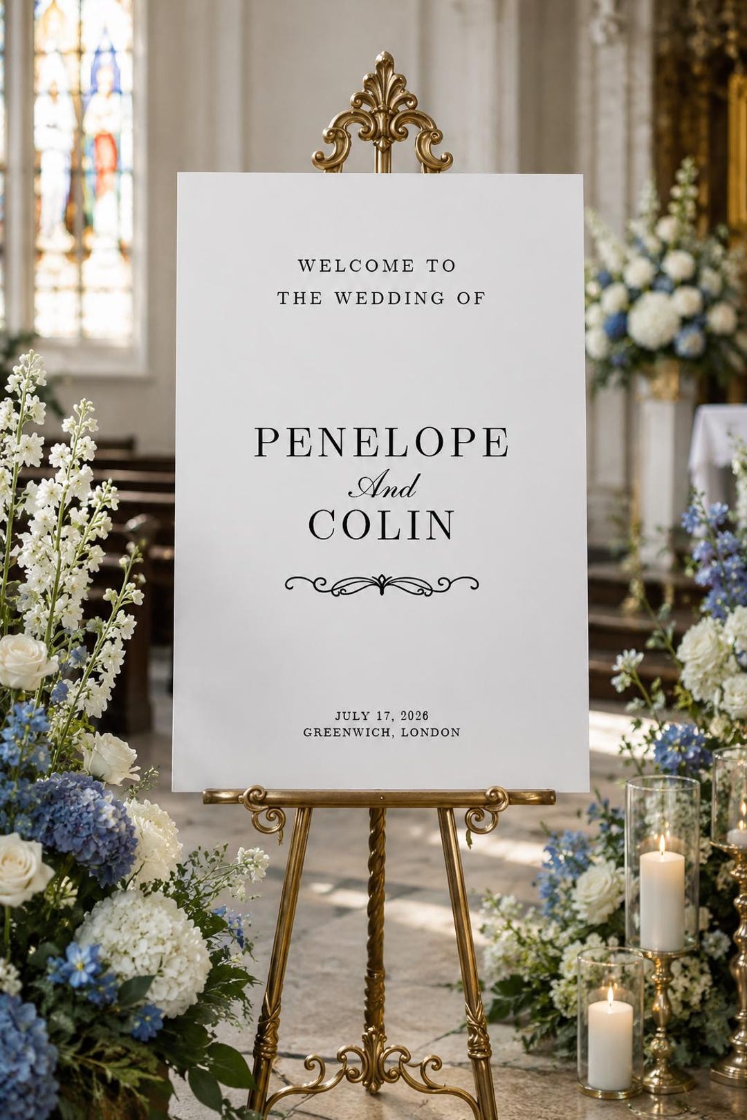 Elegant Wedding Welcome Sign Template, Minimalist Serif Printable ...