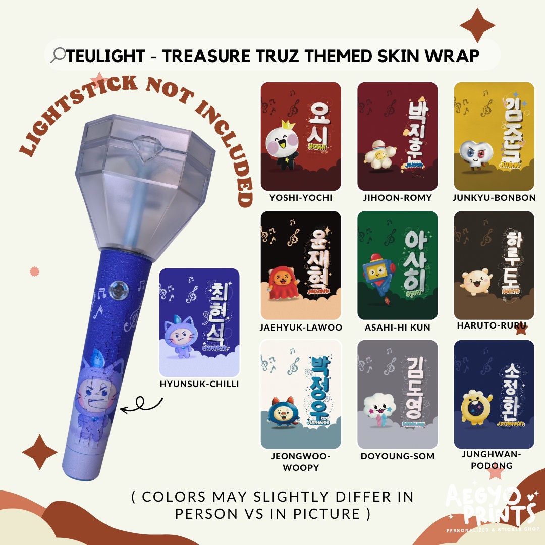 TEULIGHT - TRUZ Skin Wrap Collection for Treasure Lightstick | Aegyoprints - Etsy