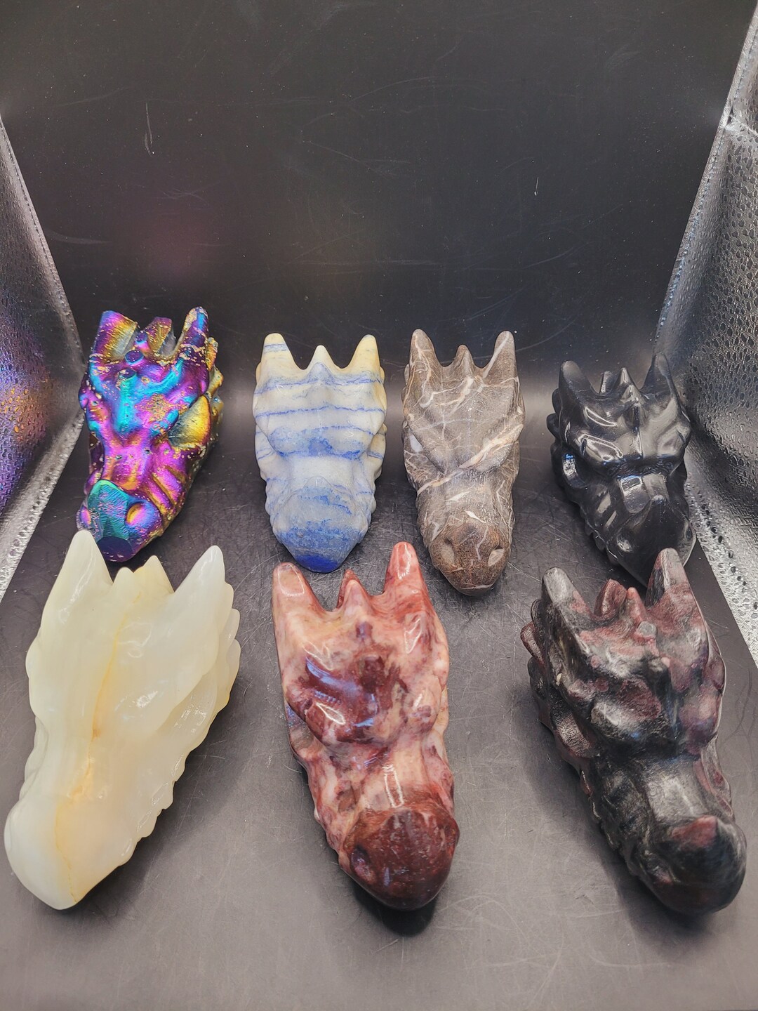 Individual Medium Crystal Dragon Heads - Etsy