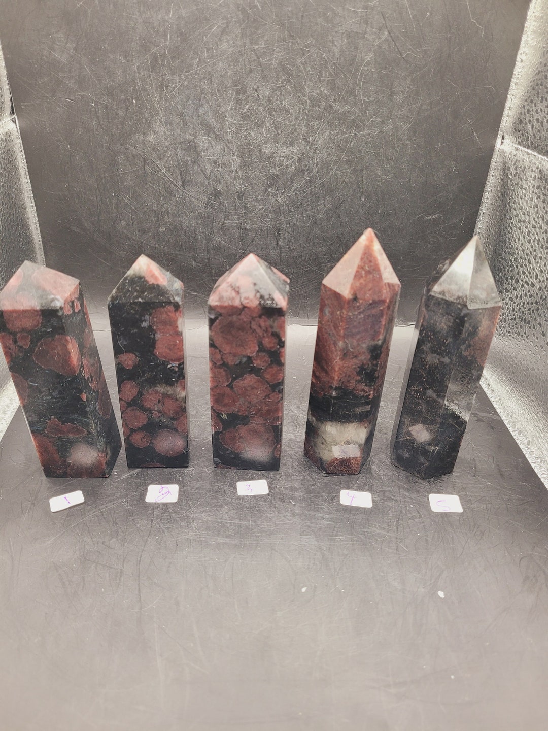 Astrophyllite and Garnet Tower - Etsy