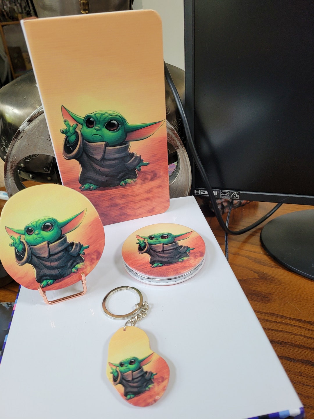 Grogu Baby Yoda Crystal Set - Etsy