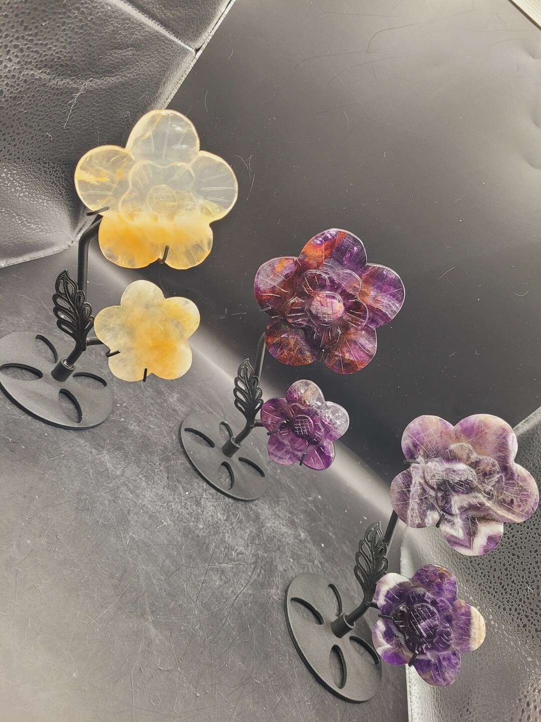 Double Crystal Flower With Stand - Etsy