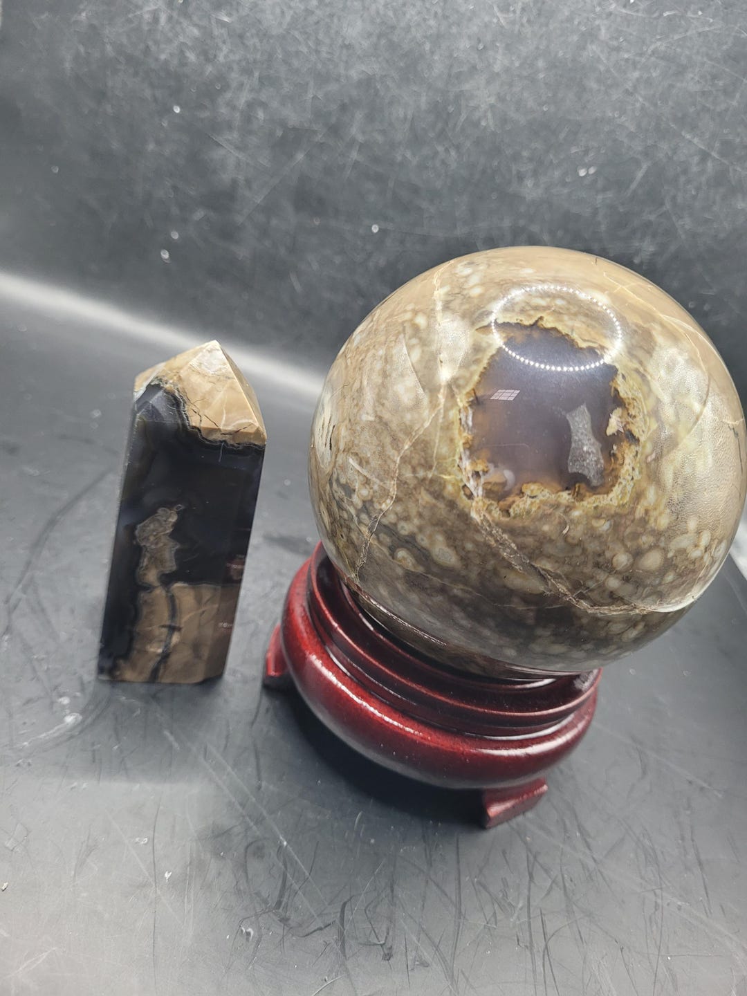 Volcano Agate Sphere & Tower - Etsy
