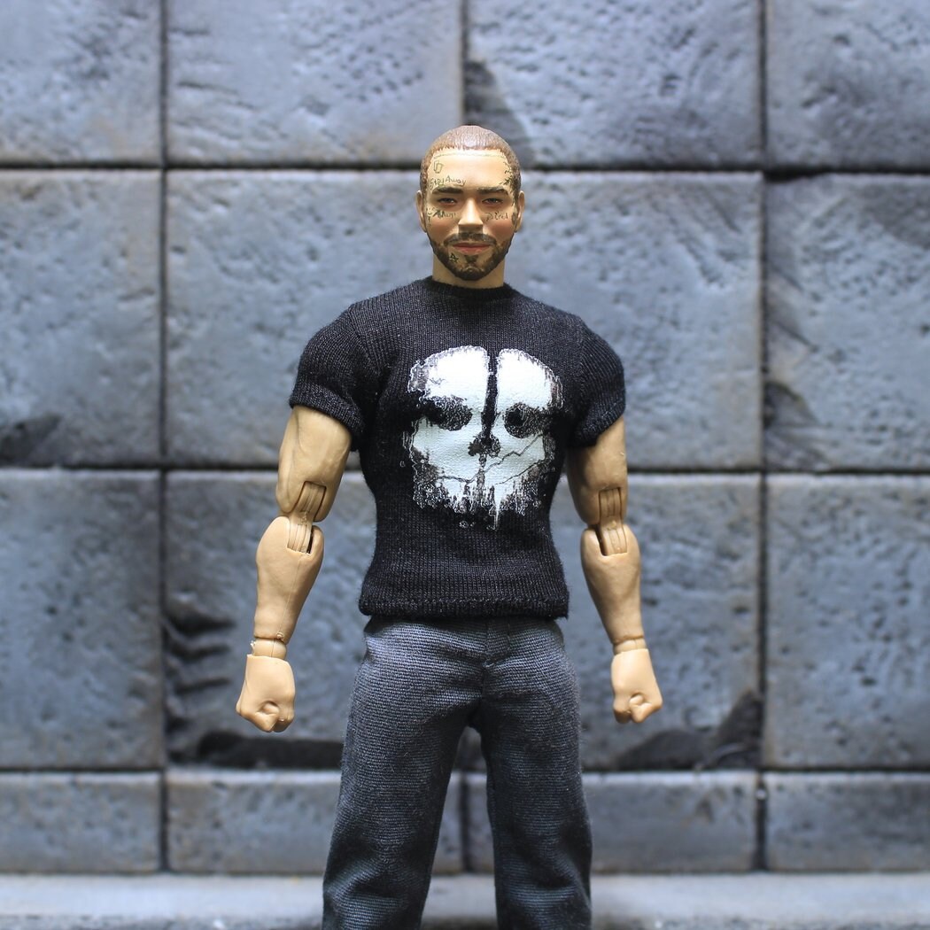 1/12 Custom Artist Post Malone Rapper Head Sculpt - Etsy