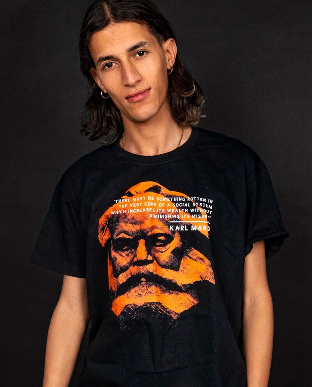 Karl Marx T-shirt Marxist Socialist Liberal Political Activist Class ...