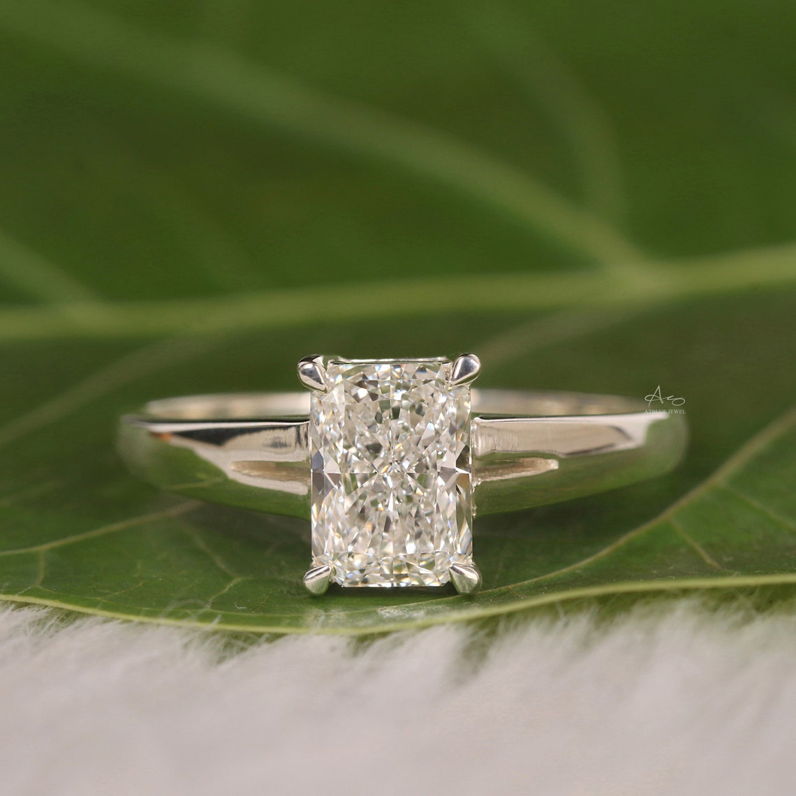 Radiant Cut Lab Grown Diamond Engagement Ring, Anniversary Gift for Her ...