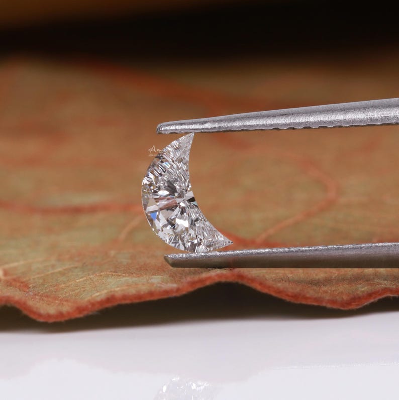 Half Moon Lab Grown Diamond: Crescent Cut Loose Stone - Etsy