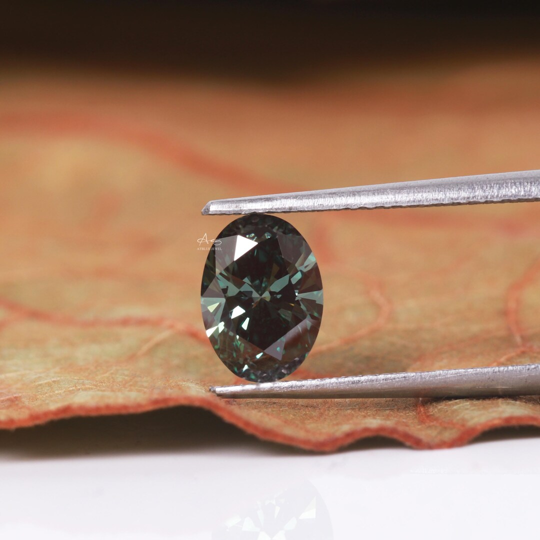 Oval Black Lab Grown Diamond: 1 Carat Minimalist Ring - Etsy