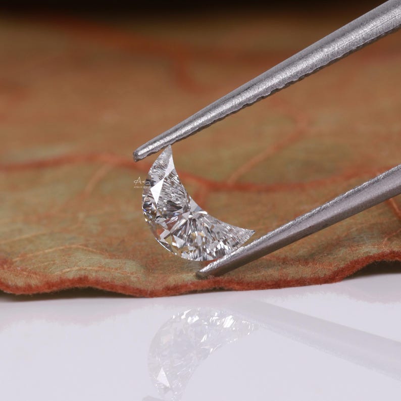 Half Moon Lab Grown Diamond: Crescent Cut Loose Stone - Etsy