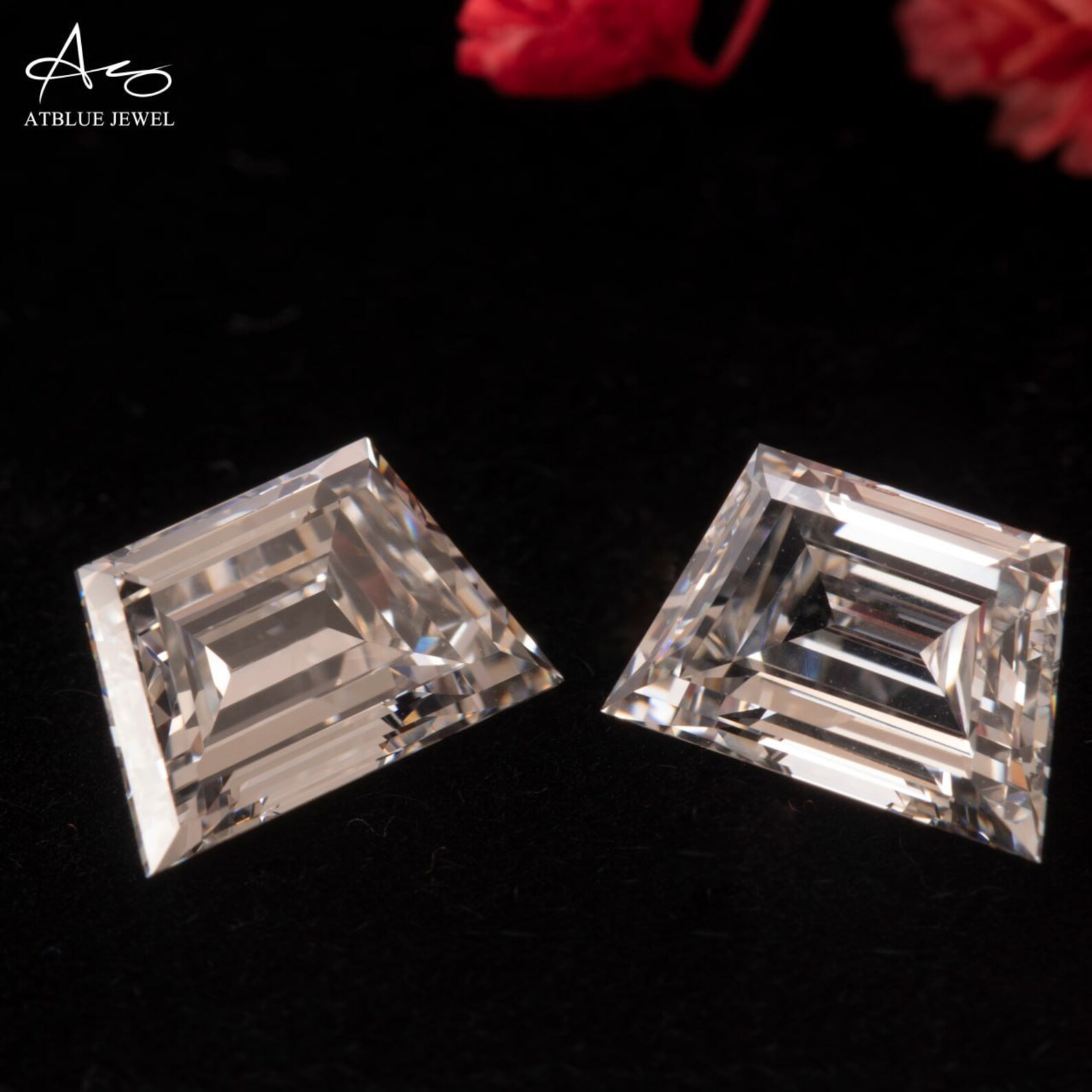 Trapezoid Step Cut Lab Grown Diamond Pair HPHT Lab Grown Diamond for ...