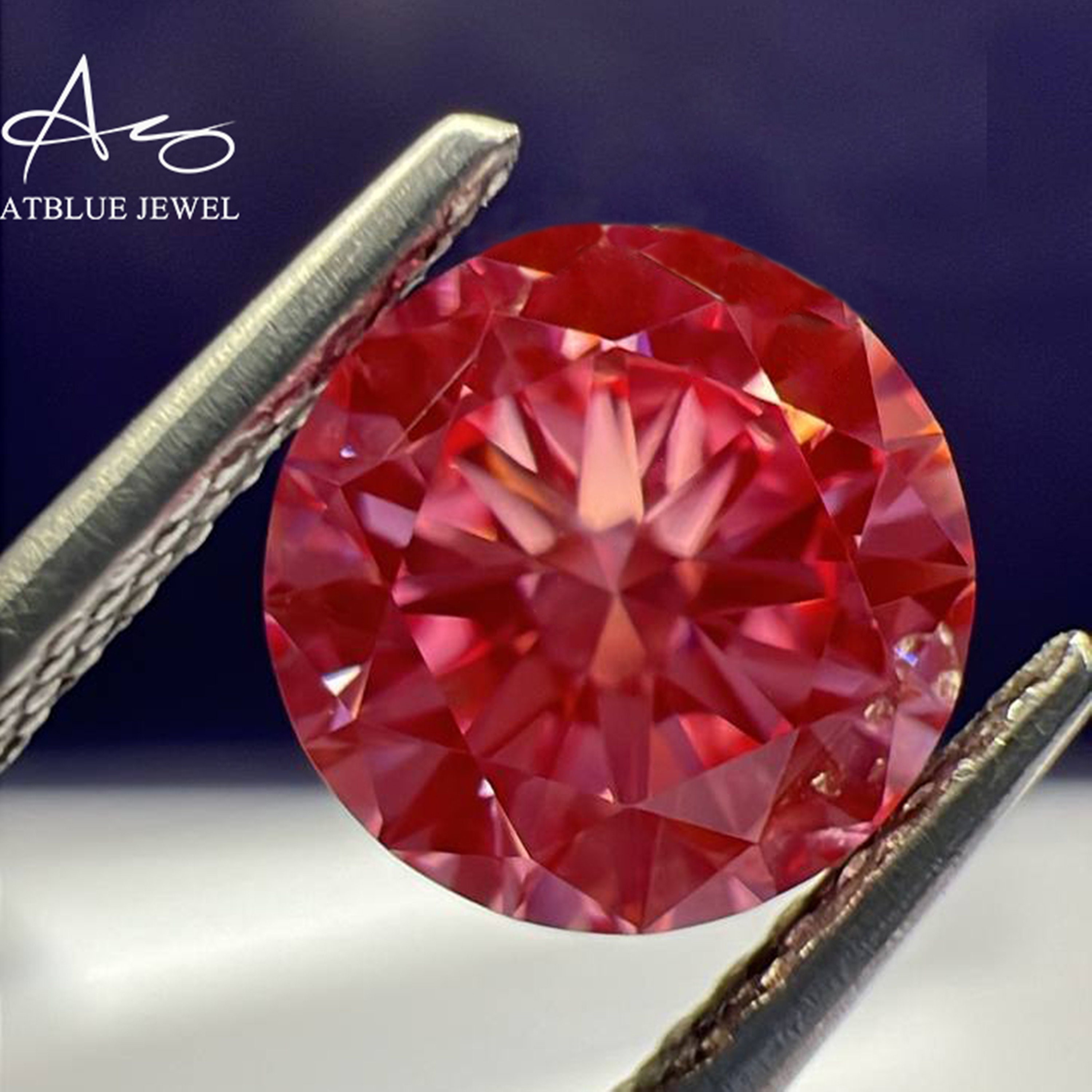 CVD HPHT Red Colour Round Shape Diamond Labgrown Colour Diamond for ...
