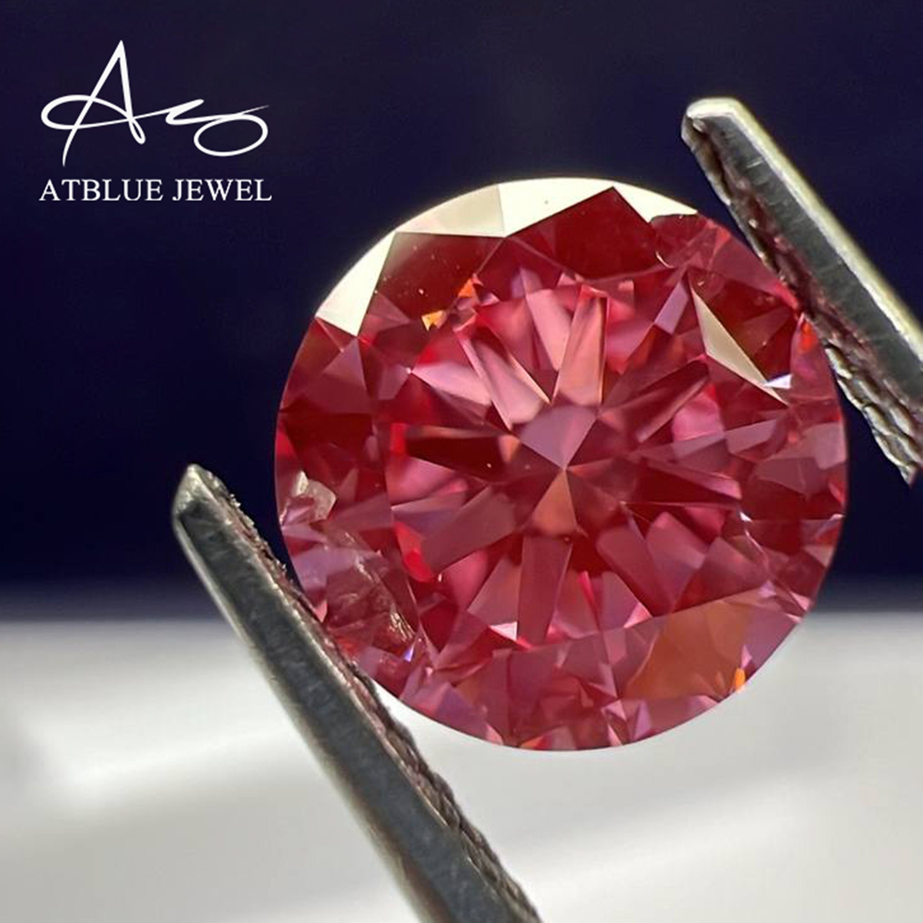 CVD HPHT Red Colour Round Shape Diamond Labgrown Colour Diamond for ...