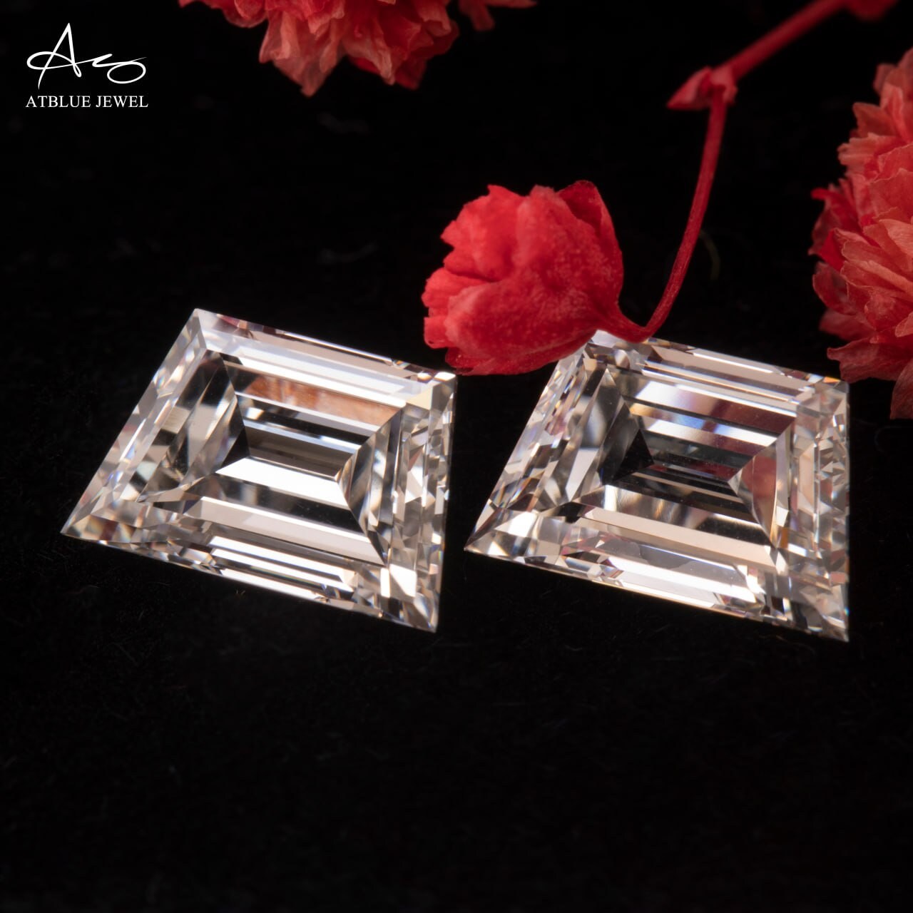 Trapezoid Step Cut Lab Grown Diamond Pair HPHT Lab Grown Diamond for ...