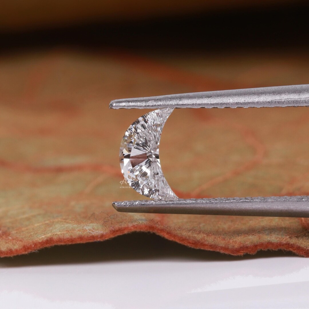 Half Moon Lab Grown Diamond: Crescent Cut Loose Stone - Etsy
