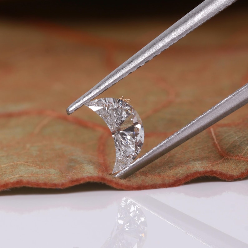 Half Moon Lab Grown Diamond: Crescent Cut Loose Stone - Etsy