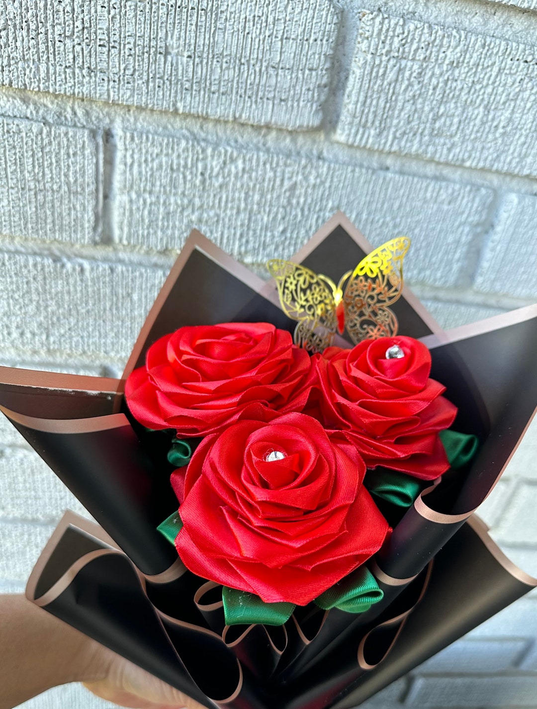 Red Flowers, Eternal Rose Bouquet, Eternal Ribbon Roses, Forever Roses ...