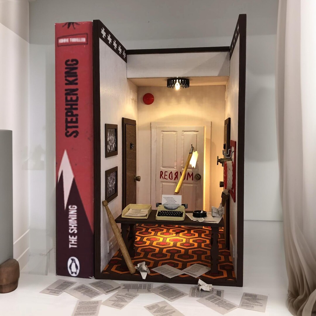 The Shining Book Nook Diorama, Overlook Hotel Room 237 Miniature Horror ...