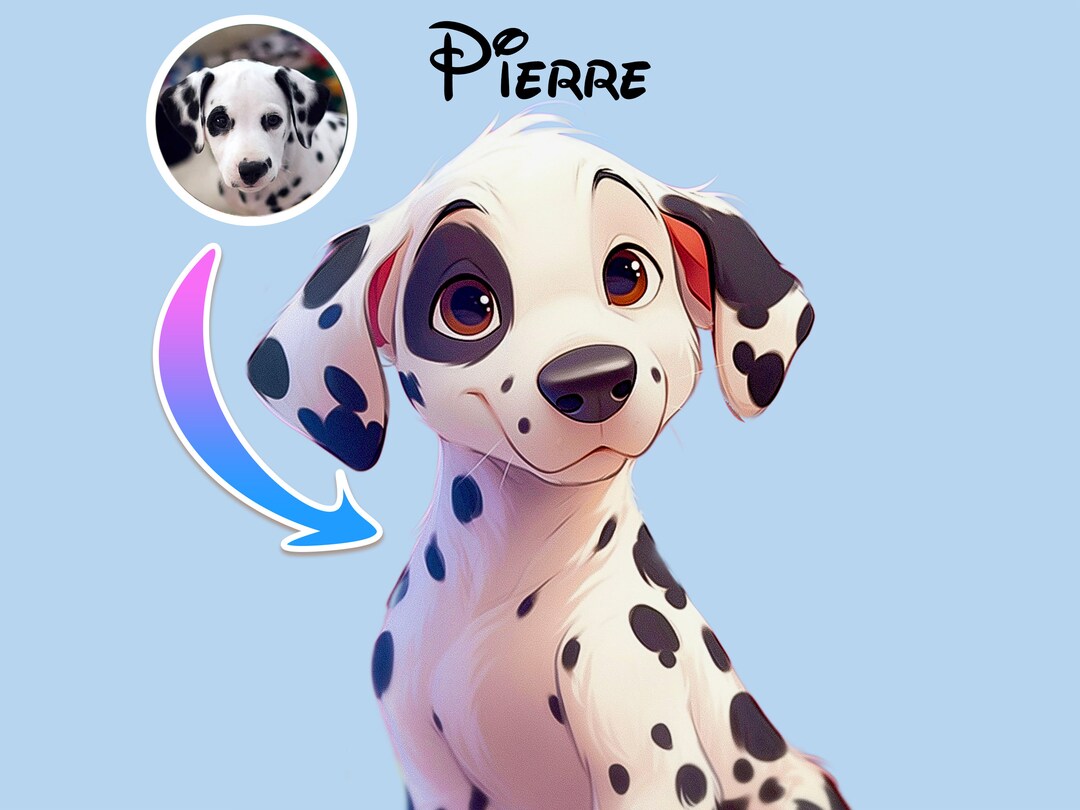 Custom Disney-cartoon Pet Portrait | Personalized Portraits | Gifts for ...