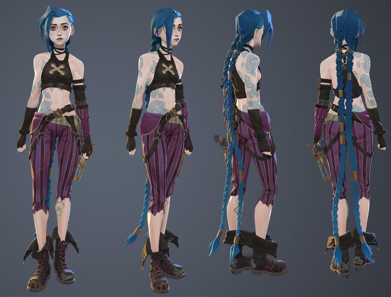 Jinx Arcane_tattoos Printable_ PDF File Pattern - Etsy