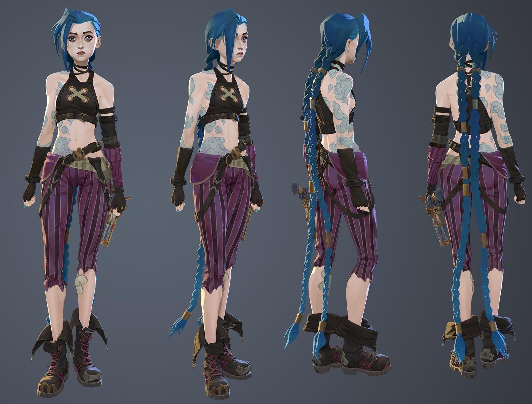 Jinx Arcane_tattoos Printable_ PDF File Pattern - Etsy