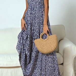 Summer Boho Maxi Dress Women Viscose Party Long Floral Dress - Etsy