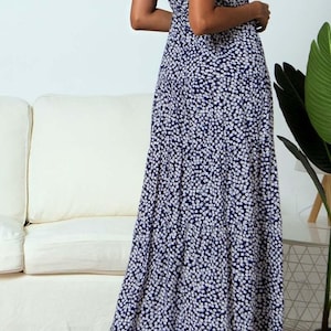 Summer Boho Maxi Dress Women Viscose Party Long Floral Dress - Etsy