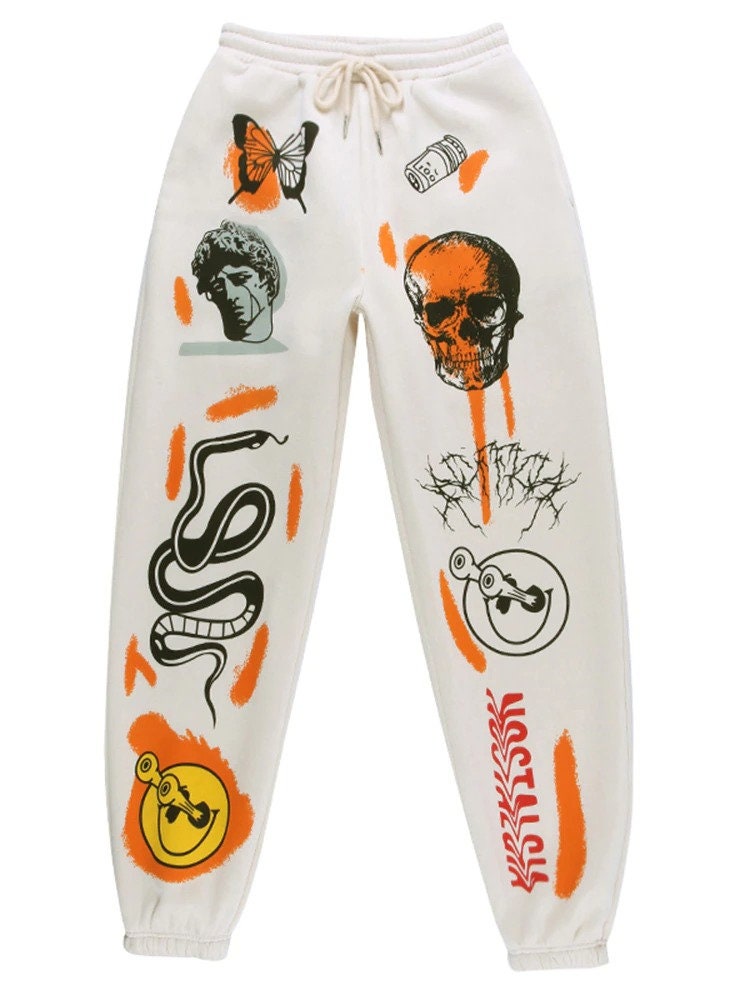 Streetwear Doodle Arts Sweatpants for Women Urban Fashion - Etsy