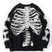 Men Oversized Sweater Loose Skeleton Bone Print Women Vintage - Etsy