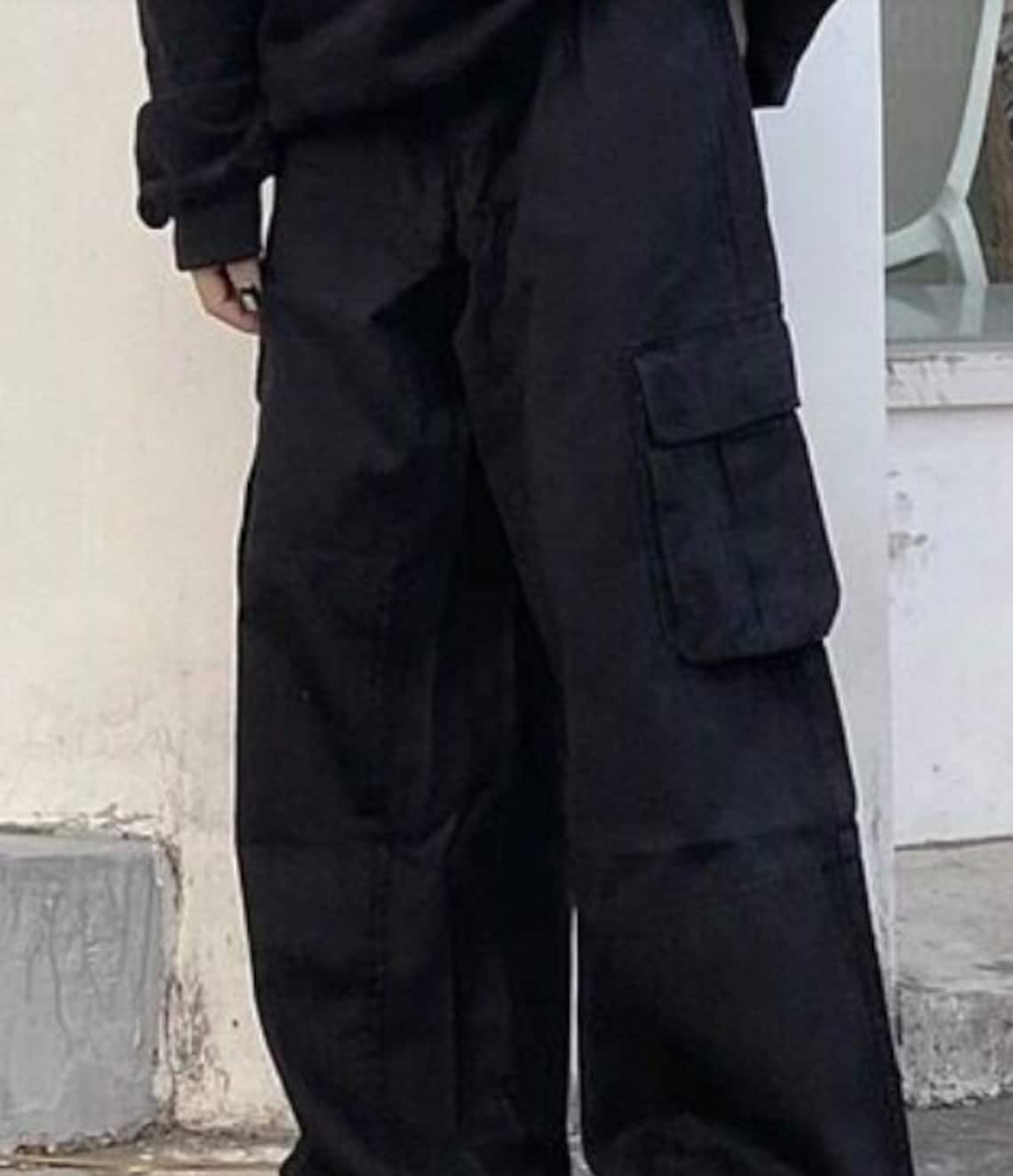 Baggy Black Cargo Pants for Men Khaki Cargo Trousers Male - Etsy