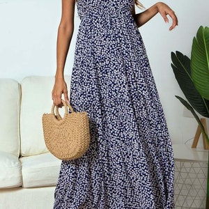 Summer Boho Maxi Dress Women Viscose Party Long Floral Dress - Etsy