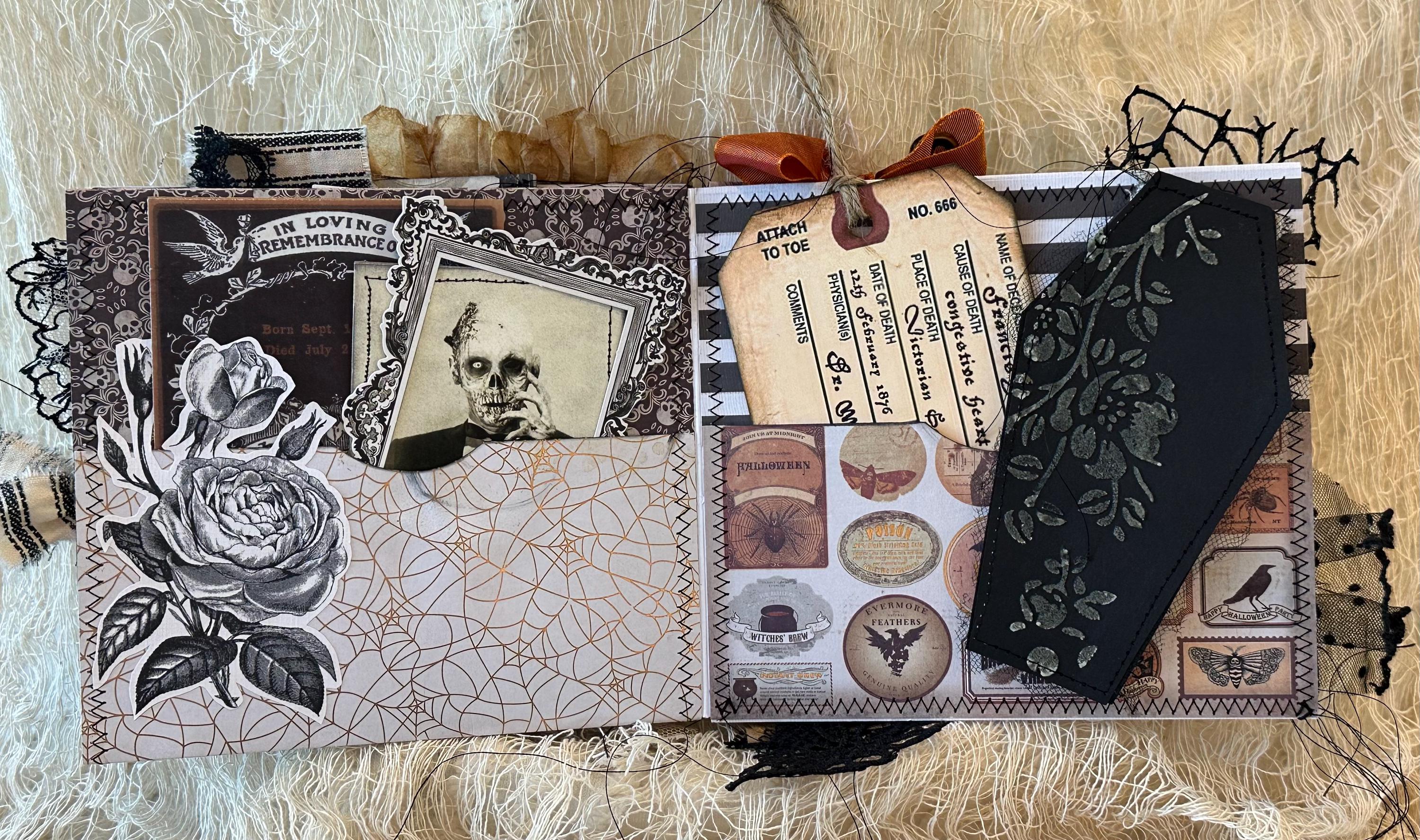 Creepy Halloween 6x6 Junk Journal, Ephemera Holder, Memory Book, Pocket ...