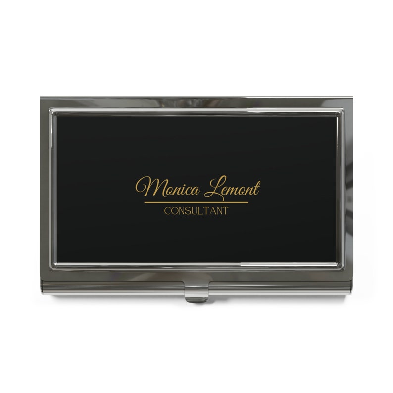 Black Gold Business Card Case Personalized Corporate Gift for Employee ...