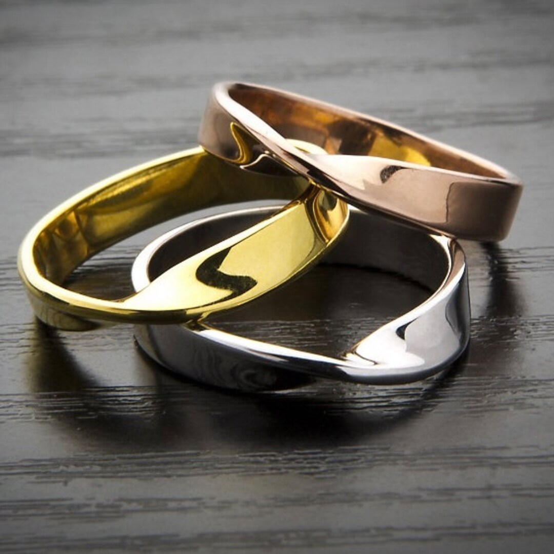 Solid 14k Gold Ring, Mobius Ring, 925 Sterling Silver Ring, Dainty Ring ...