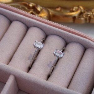 CZ Diamond Ring, Rectangle Stone, Diamond Ring, Solitaire Ring ...