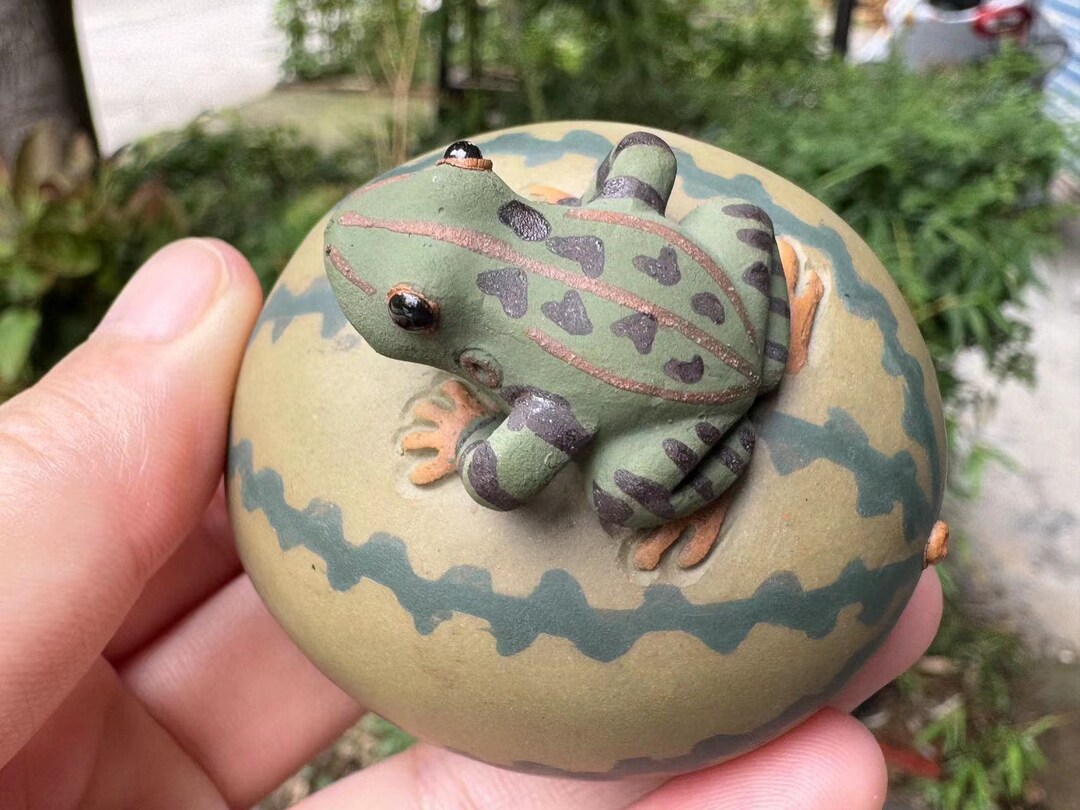 Tea Pet Rainforest Frog Zisha Yixing Carved Toad Frog Figure Tea Play ...