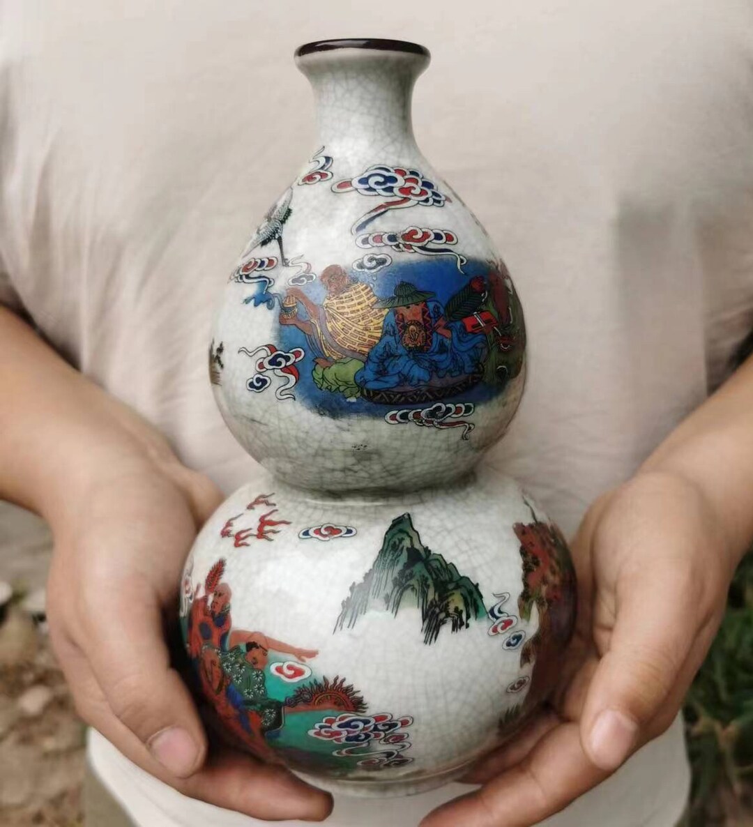 Vintage Ceramic Mount Taishan Gourd Hulu, Feng Shui Healing Good Luck ...