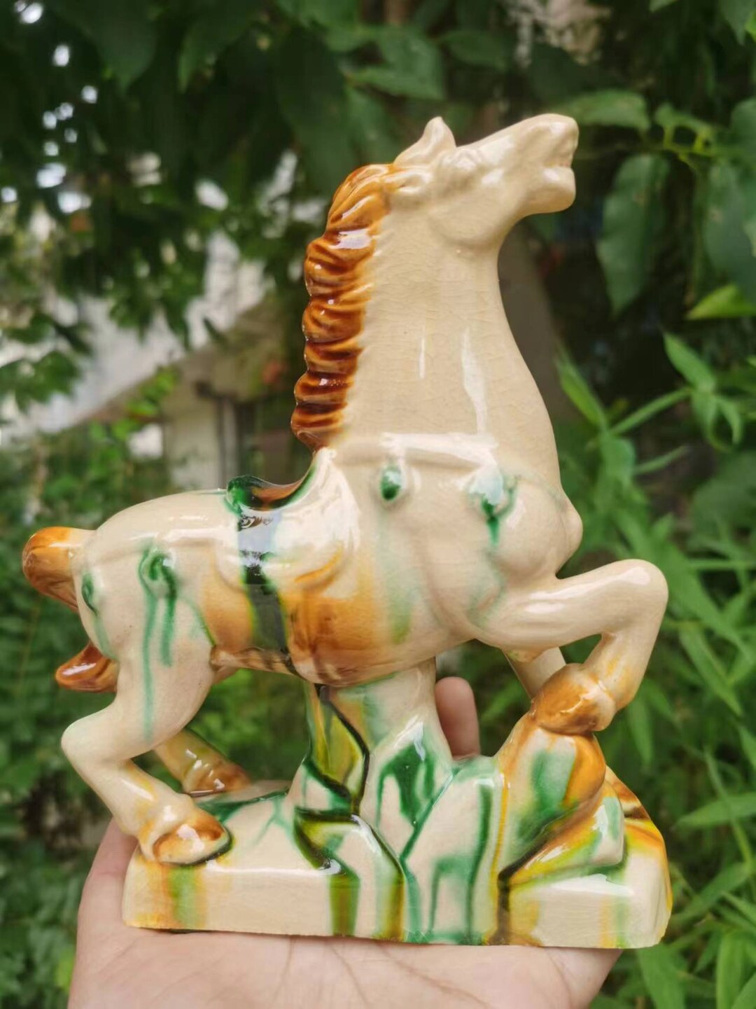 7 Collect Old Chinese Ceramics Tang Sancai Pottery War-horse Statue ...