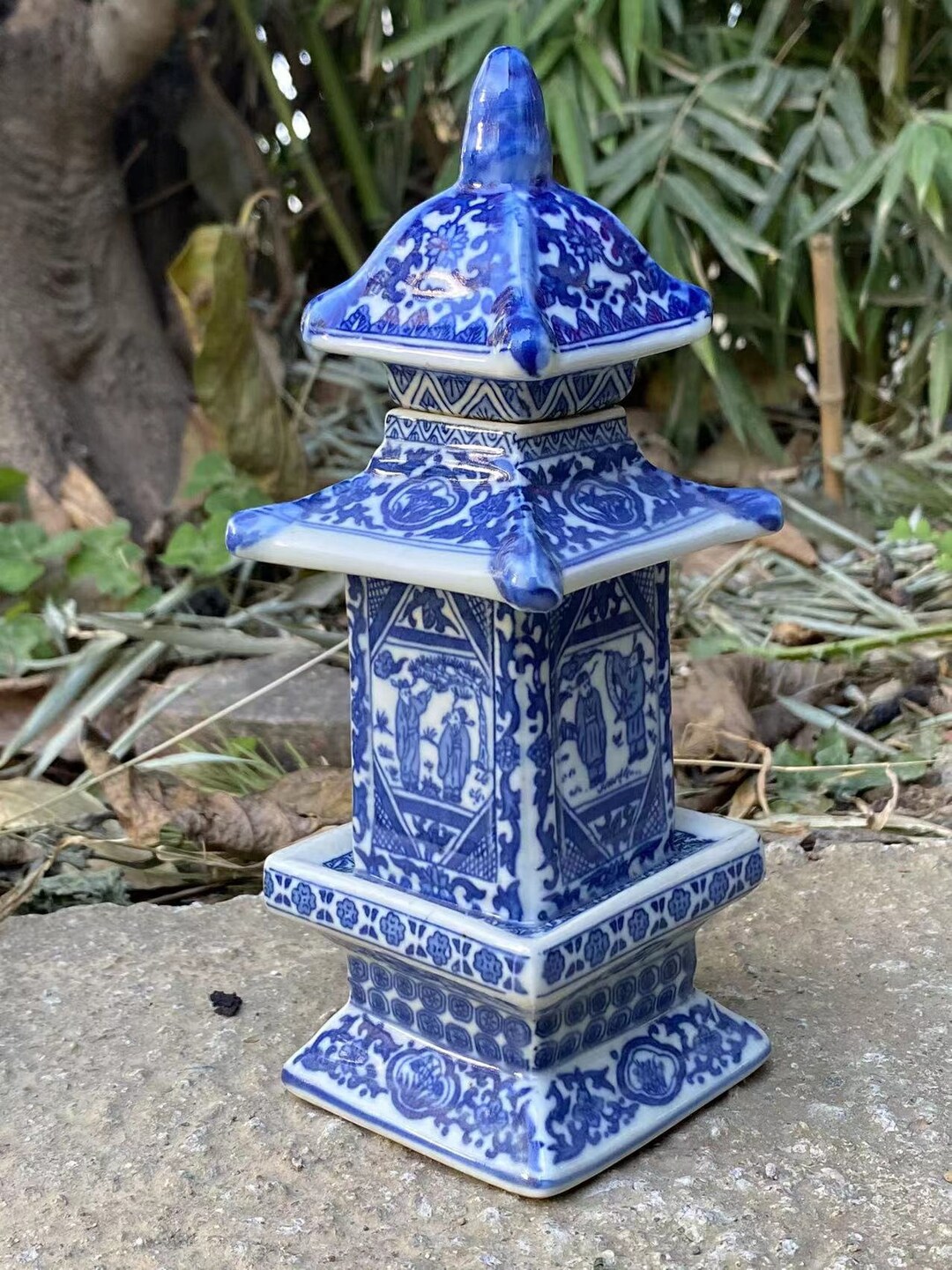 Eastern Mid-century Collection Ceramic Miniature Pagoda Tower Wenchang ...