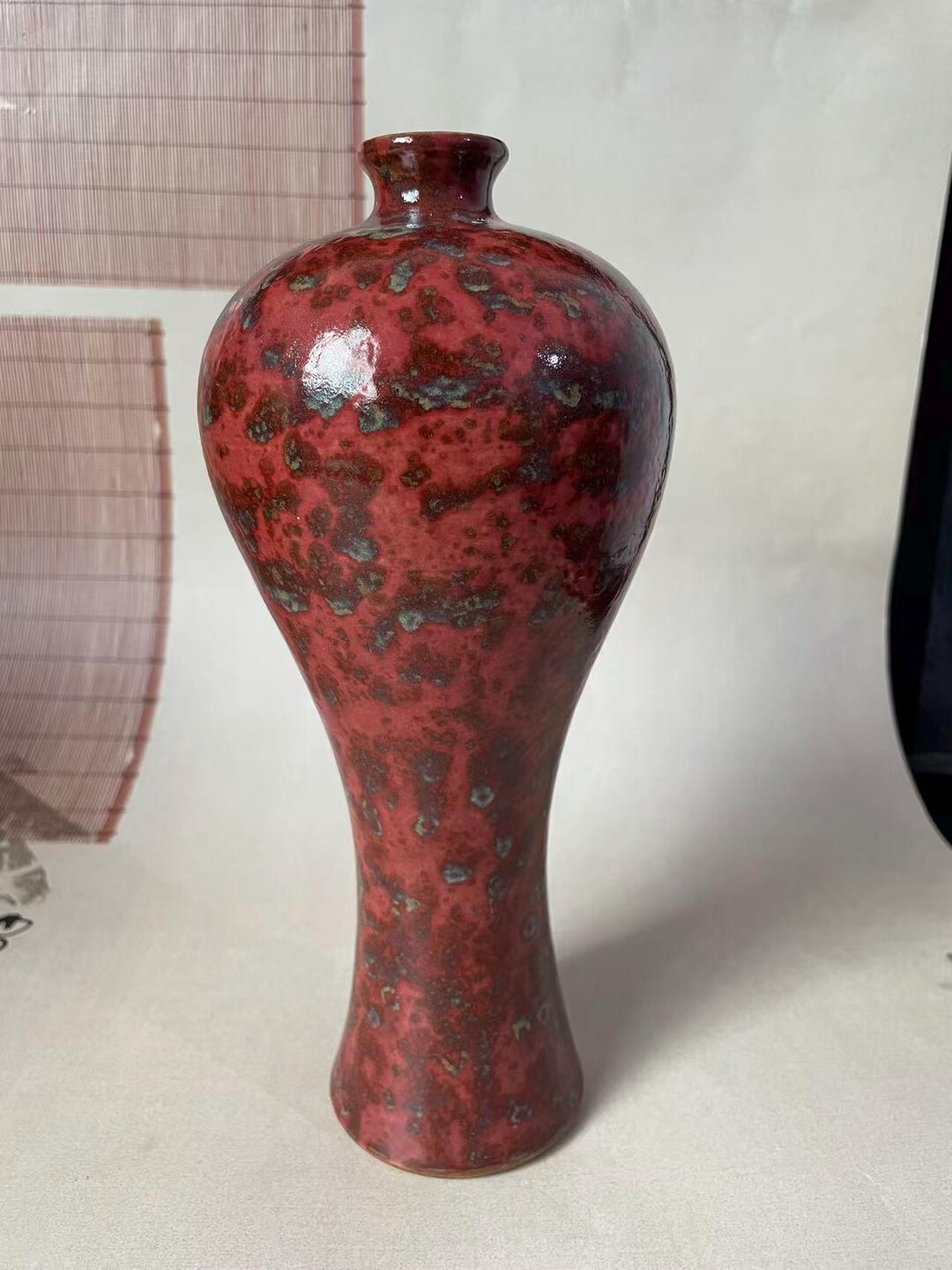 Exquisite Ceramic Floral Vase or Pen Holder Red Ceramic Vase Decoration ...