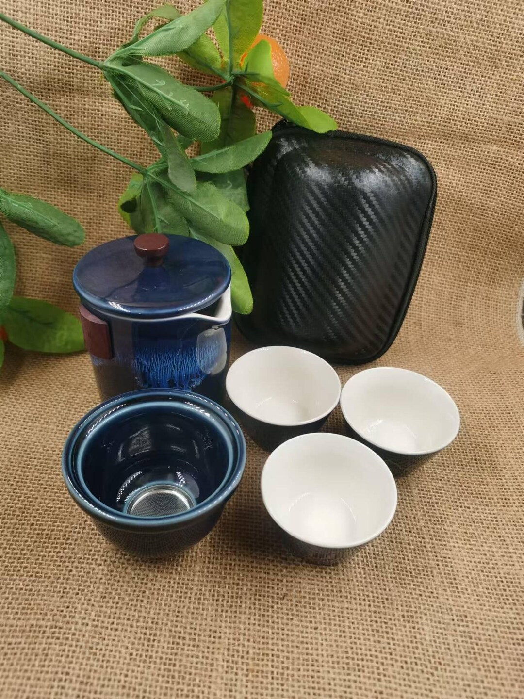 Set of 5, Travel Tea Set Yixing Zisha Tea Pot With Infuser Tea Cup ...