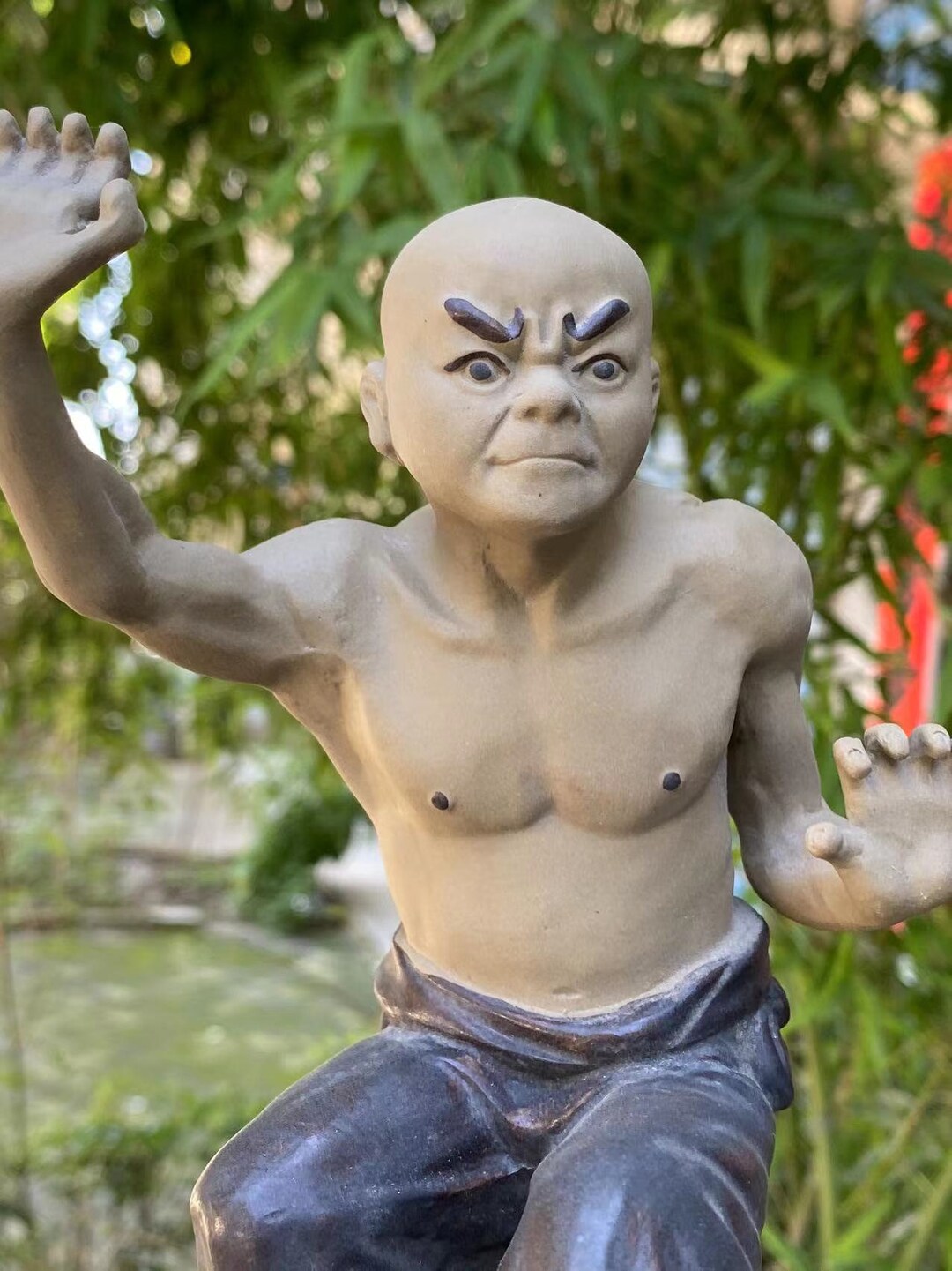 Vintage Chinese Shiwan Mudman Figurine Antique Late 19th Shiwan Ware Mudman Pottery Art Tang ...