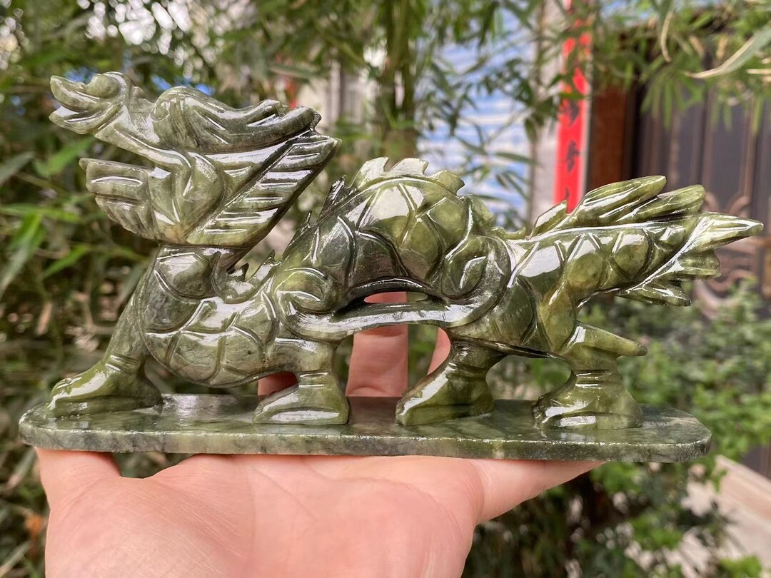 2024chinese New Year Dragon Statue Green Jade Dragon Figurine Home ...