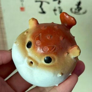 Ceramic Pufferfish Sculpture for Tea Lovers, Pufferfish Figurine Tea ...